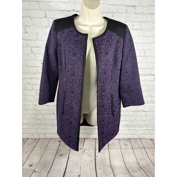 Mary Kay | Jackets & Coats | Mary Kay By Twin Hill Purple Black Zip ...